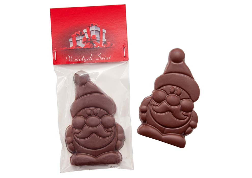 FIGURINA CIOCOLATA PERSONALIZATA MOS CRACIUN